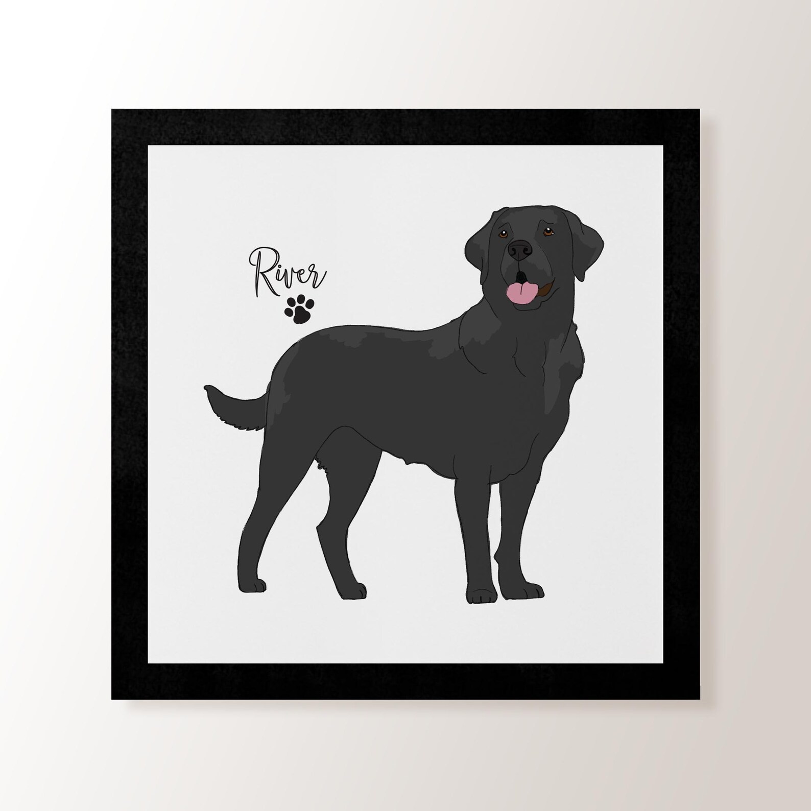 Personalised Black Labrador Dog Print Bespoke Wall Decor - Etsy