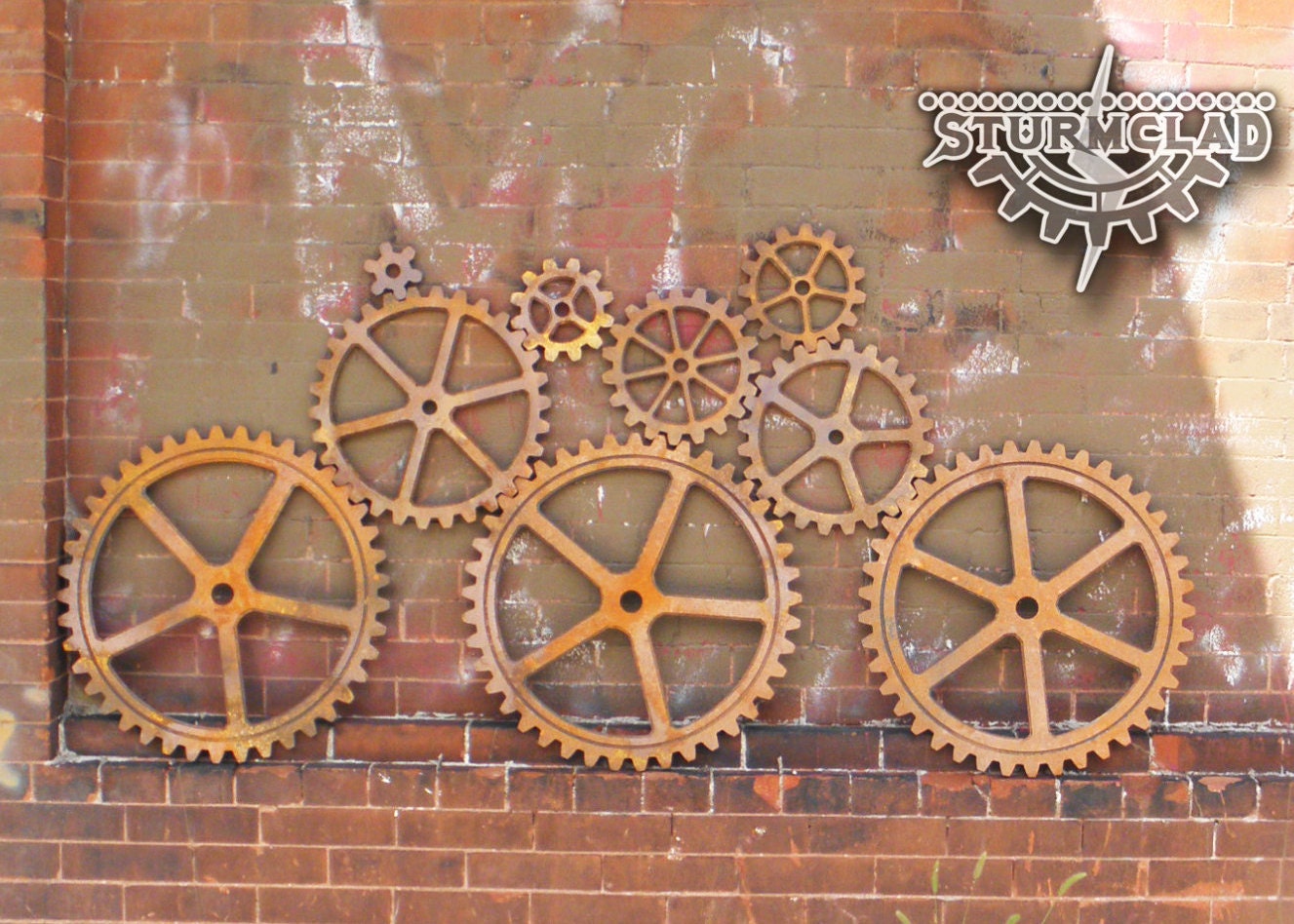Large Wood Gear Set, Faux Iron Gears, Sprocket, Pulley, Steampunk ...