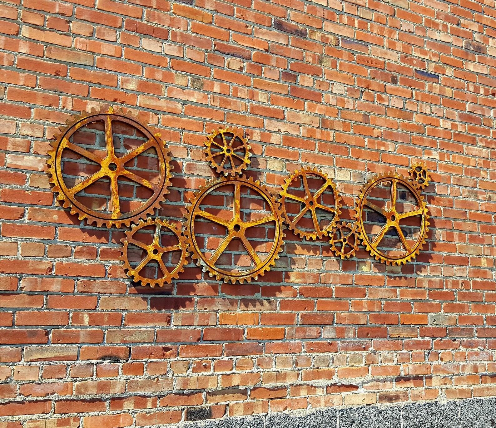 Large Wood Gear Set, Faux Iron Gears, Sprocket, Pulley, Steampunk ...
