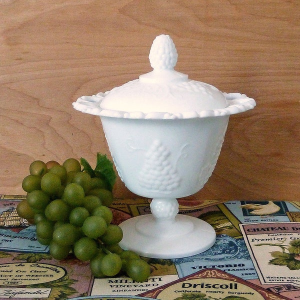 Milk Glass Compote - Etsy