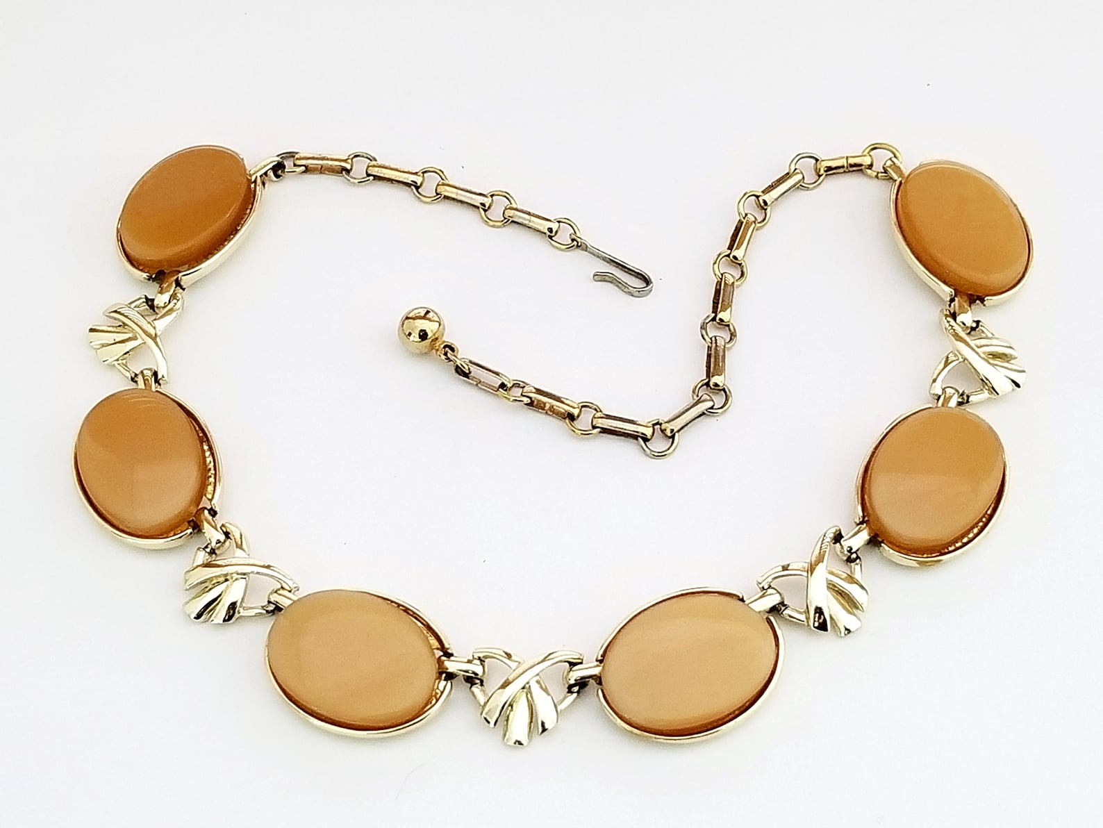 Coro Choker With Thermoset Plastic Stones - Short Length Necklace With ...