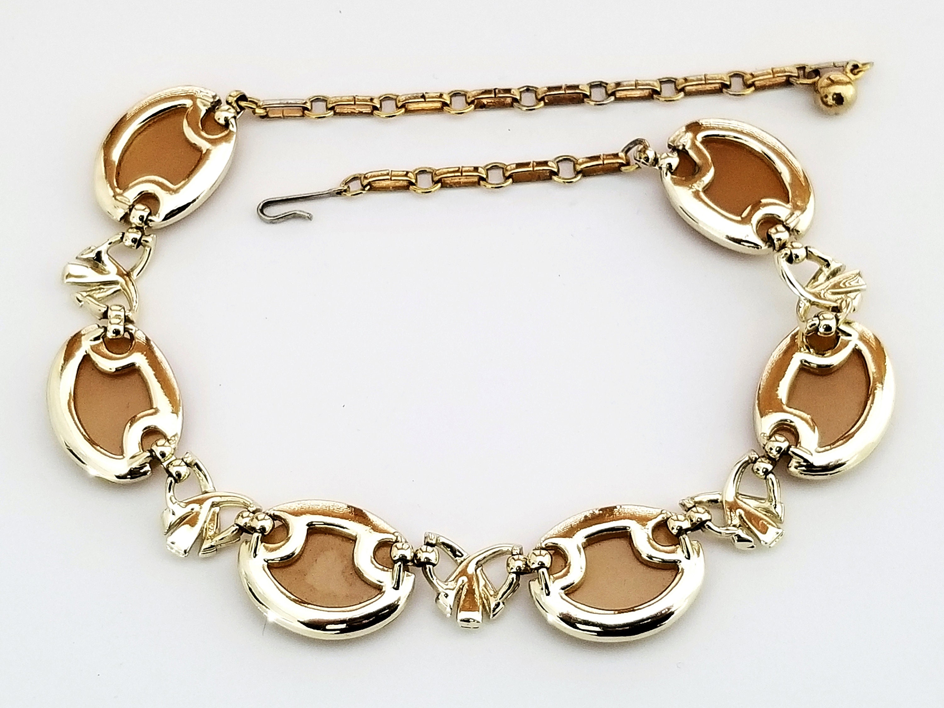 Coro Choker With Thermoset Plastic Stones - Short Length Necklace With ...