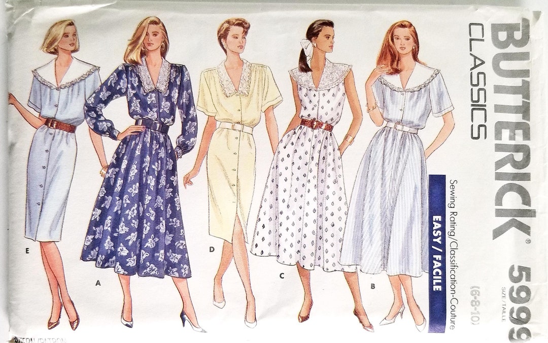 Blouson Dress Sewing Pattern - Sizes 6 to 10 / Bust 30.5" to 32.5 ...