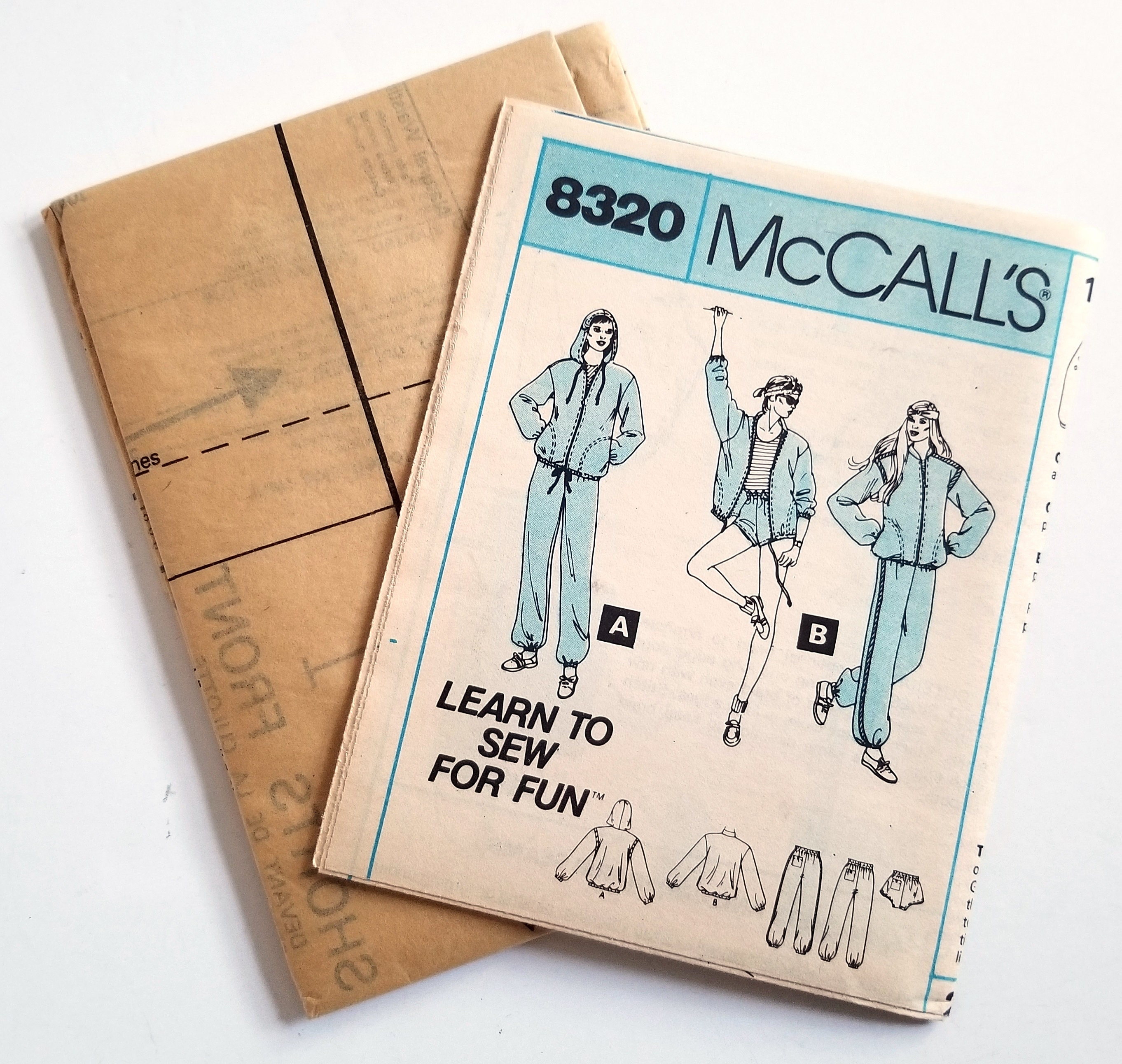 Active Wear Sewing Pattern Size 12 / Bust 34 / Waist 26.5 / Hips 36 ...