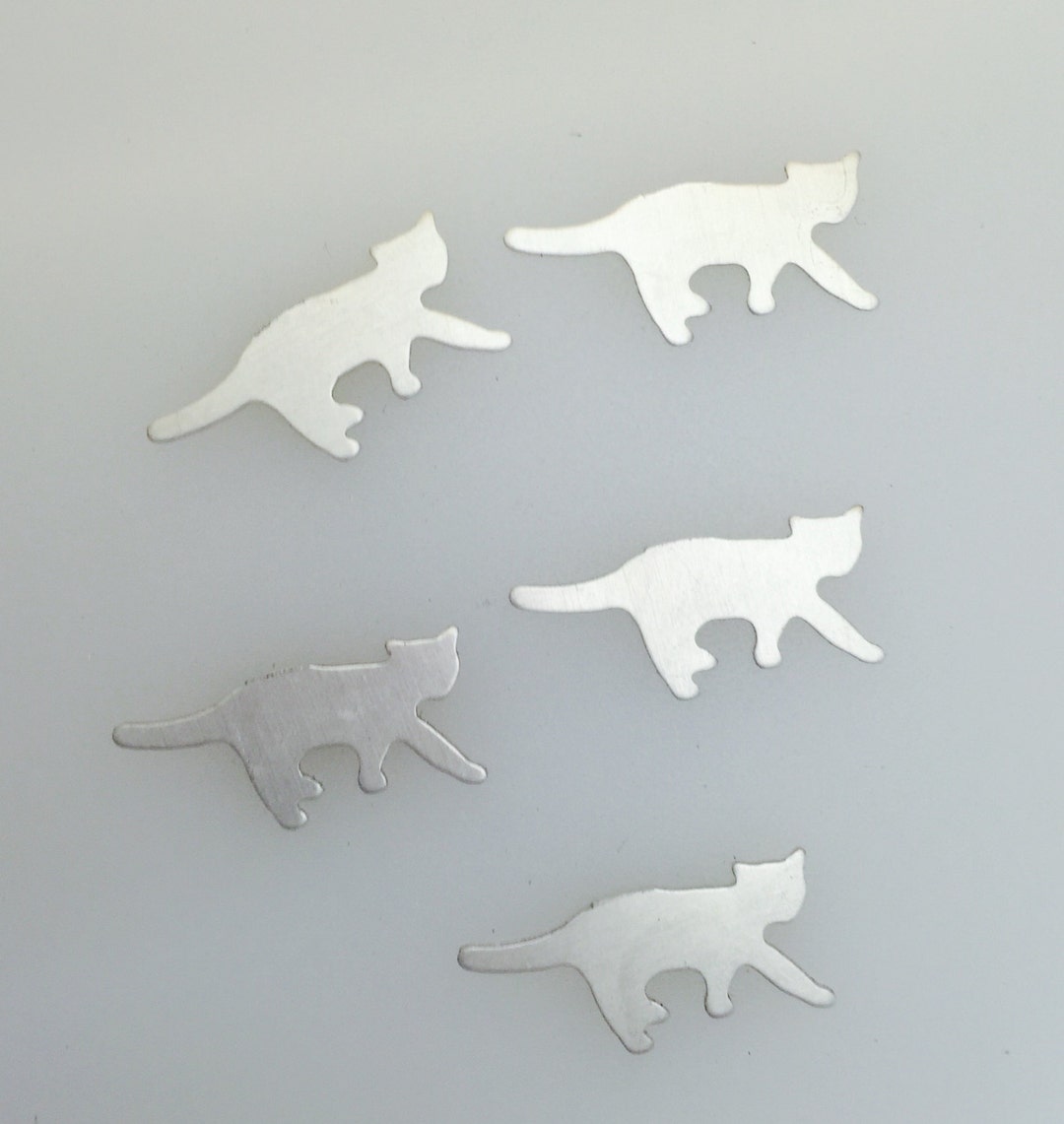 Raw Aluminum Small Cat Blanks-metal Blanks- Cat Charms-jewelry Making ...