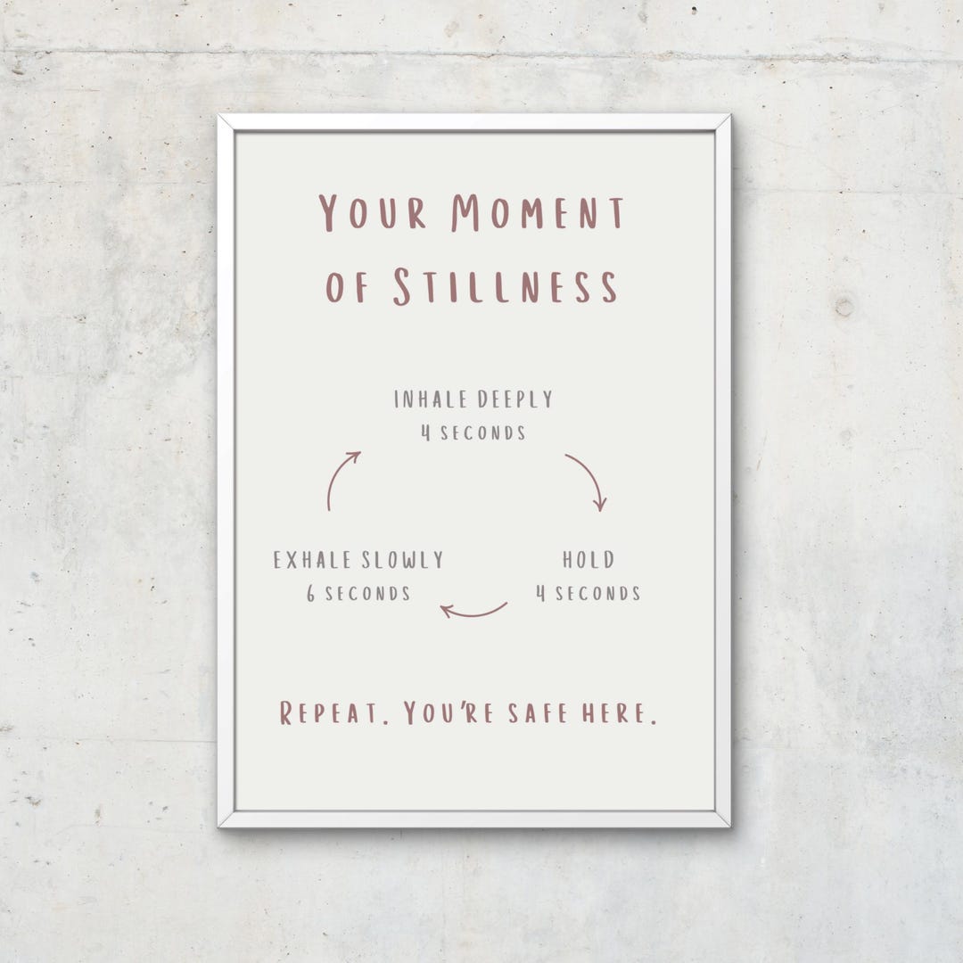Breathing Technique Wall Art Printable – Mindful Breathing Exercise ...