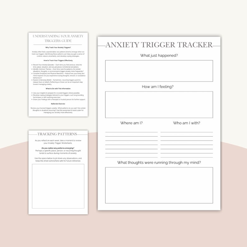 Anxiety Trigger Tracker Printable PDF | Mental Health Journal and Mood ...