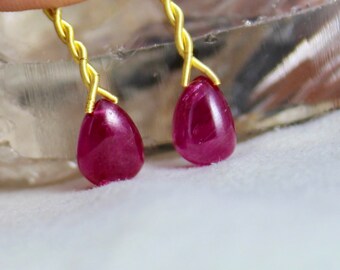 Ruby Tear Drops - Etsy