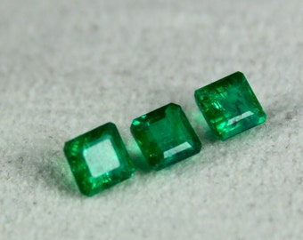 Perfect 9mm 4.23 Carats Natural EMERALD SQUARE Cut GEMSTONE | Etsy