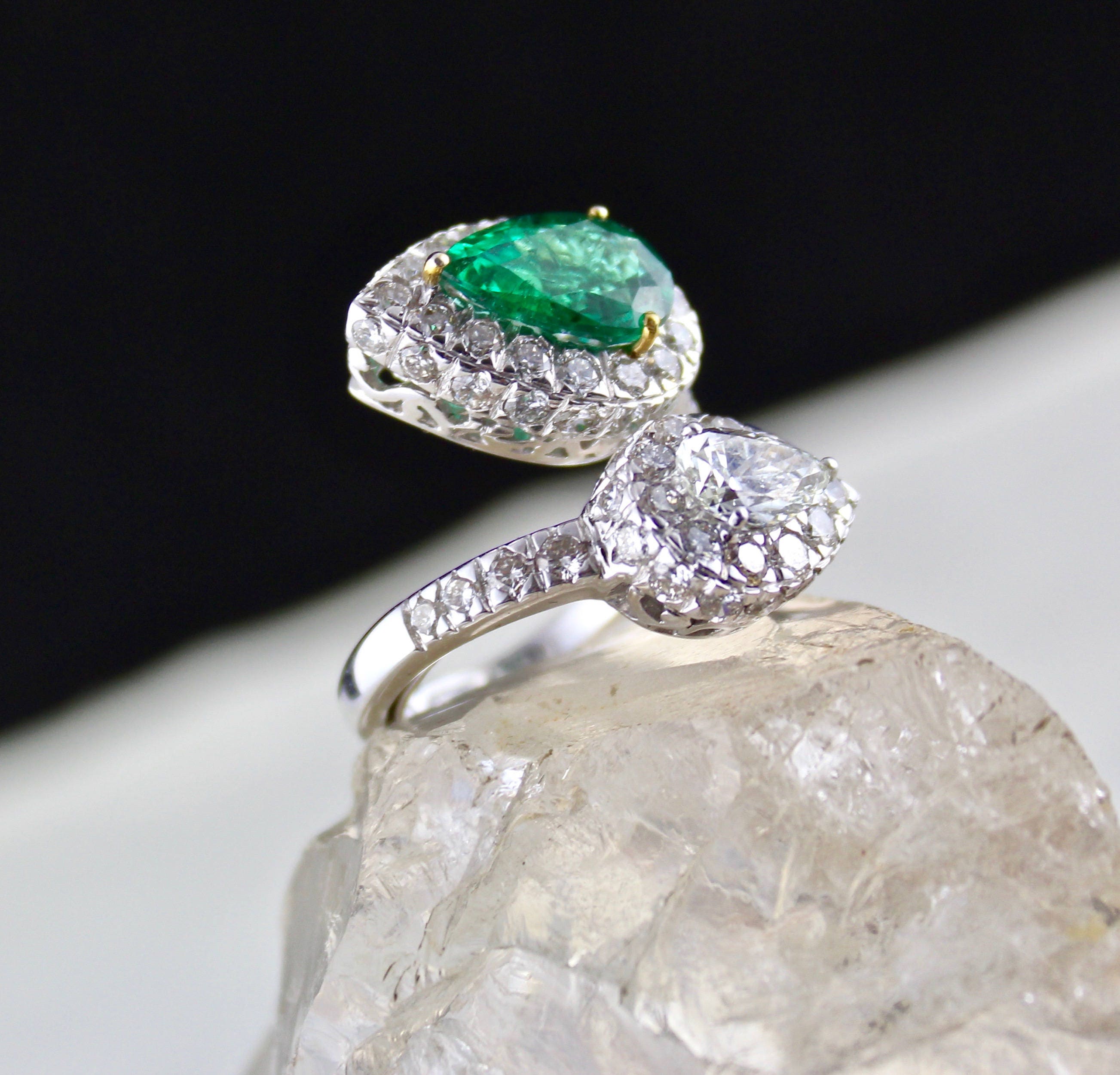 Certified 2.80carats Natural EMERALD Pear 1.04carats SOLITAIRE - Etsy ...