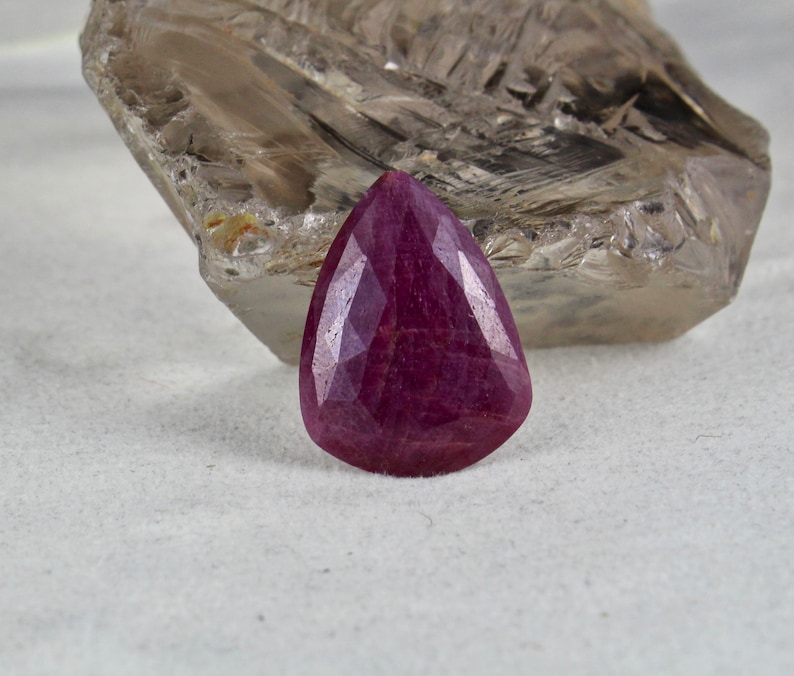 Flat Unheated Red RUBY Faceted Fancy CABOCHON 27.50 Carats GEMSTONE for ...