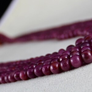 5 Line 873 Cts Natural Untreated RUBY ROUND BEADS Gemstone - Etsy