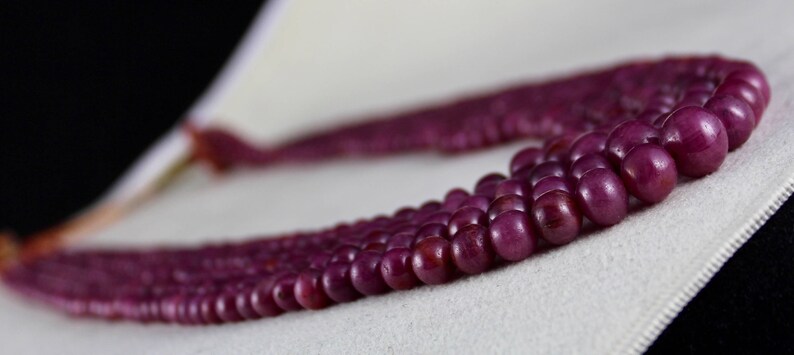 5 Line 873 Cts Natural Untreated RUBY ROUND BEADS Gemstone - Etsy