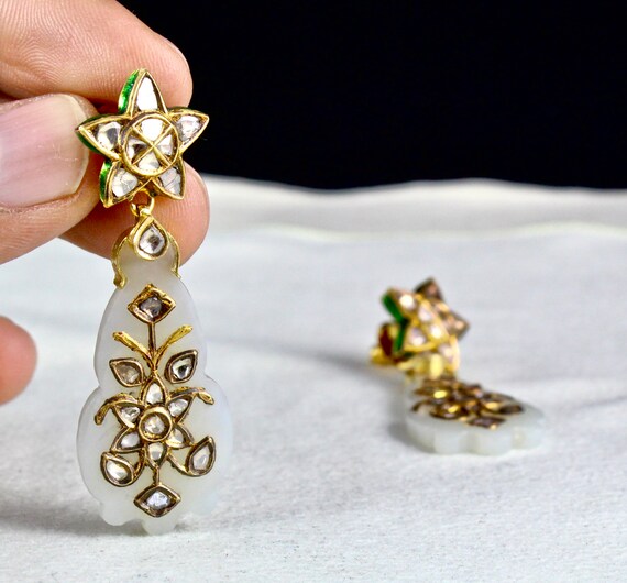 Rare Old Real Antique Natural NEPHRITE JADE 18K Gold … - Gem