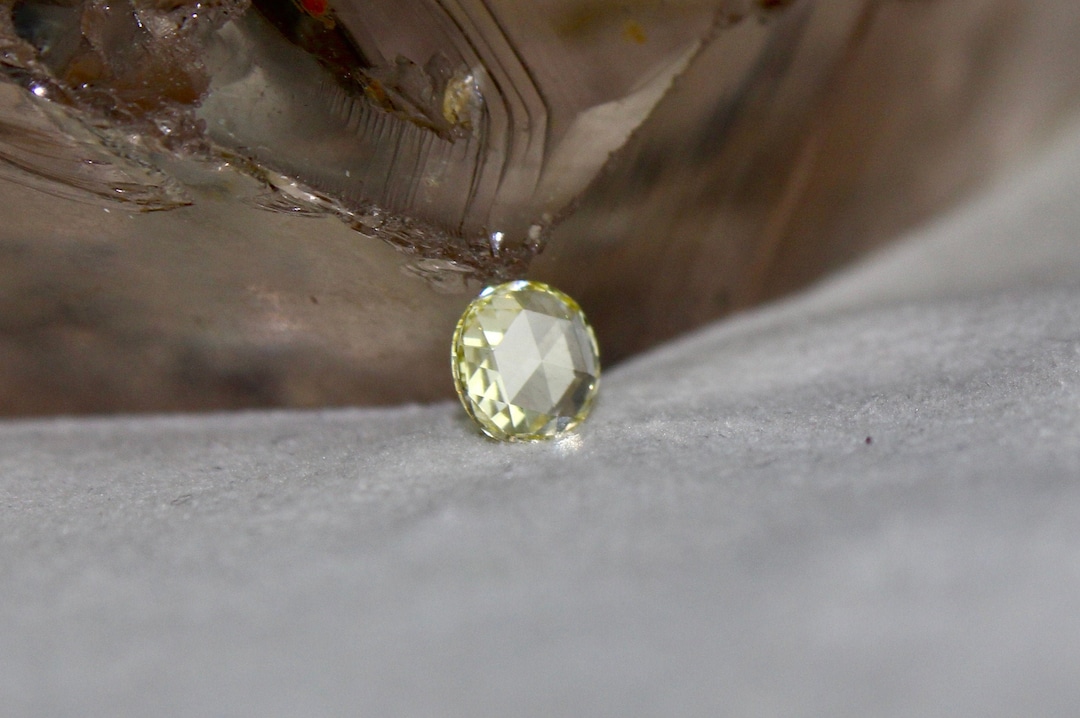 NATURAL Rose Cut Yellow DIAMOND Round Shape 0.71 Carats GEMSTONE for ...