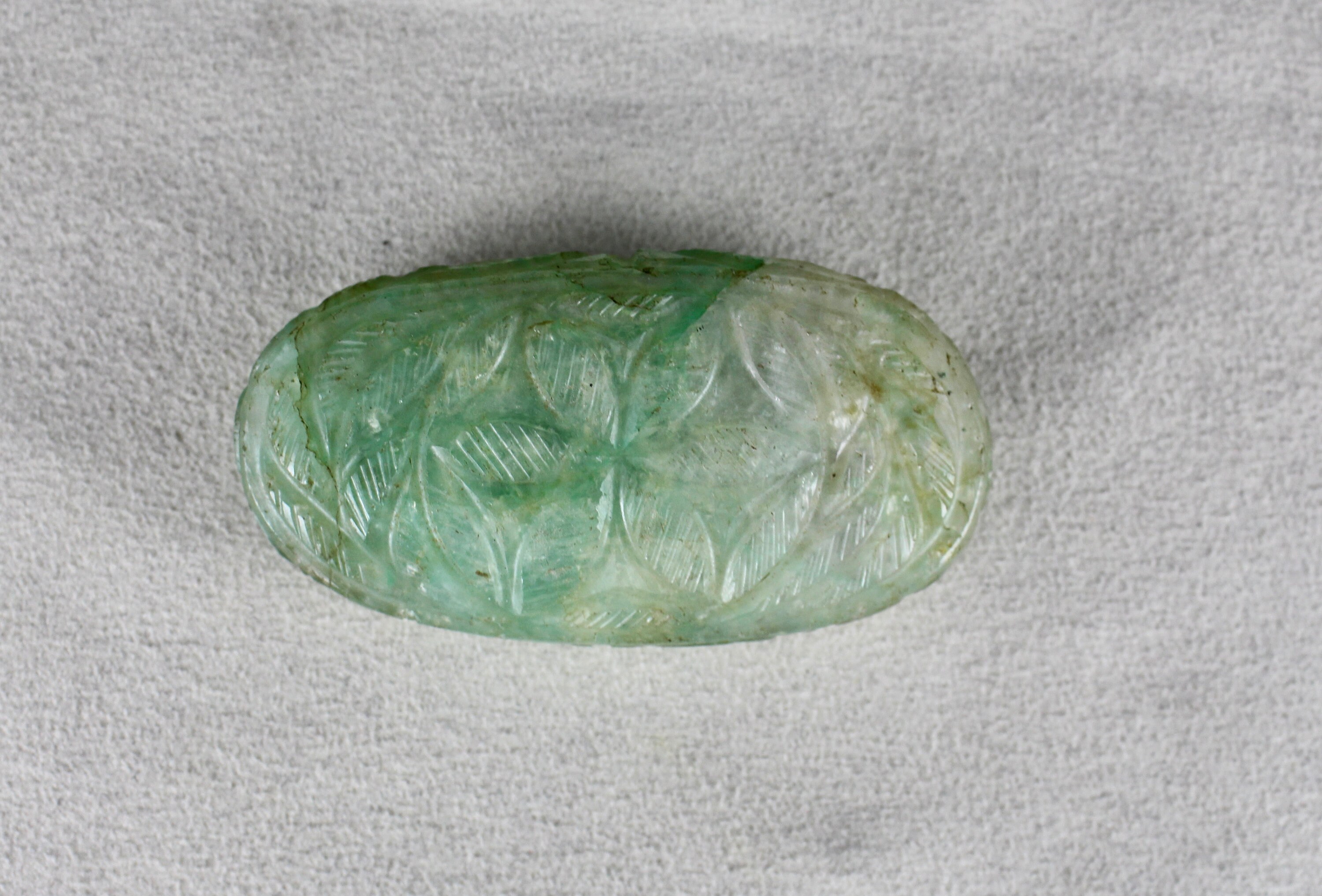 Mughal Style Emerald Quartz Carved Gemstone Pendant – Accented With ...