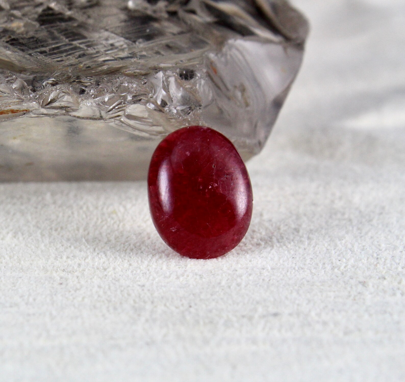 Natural Red SPINEL Cabochon 16x12 Mm Oval 11.50 Carats GEMSTONE Ring ...