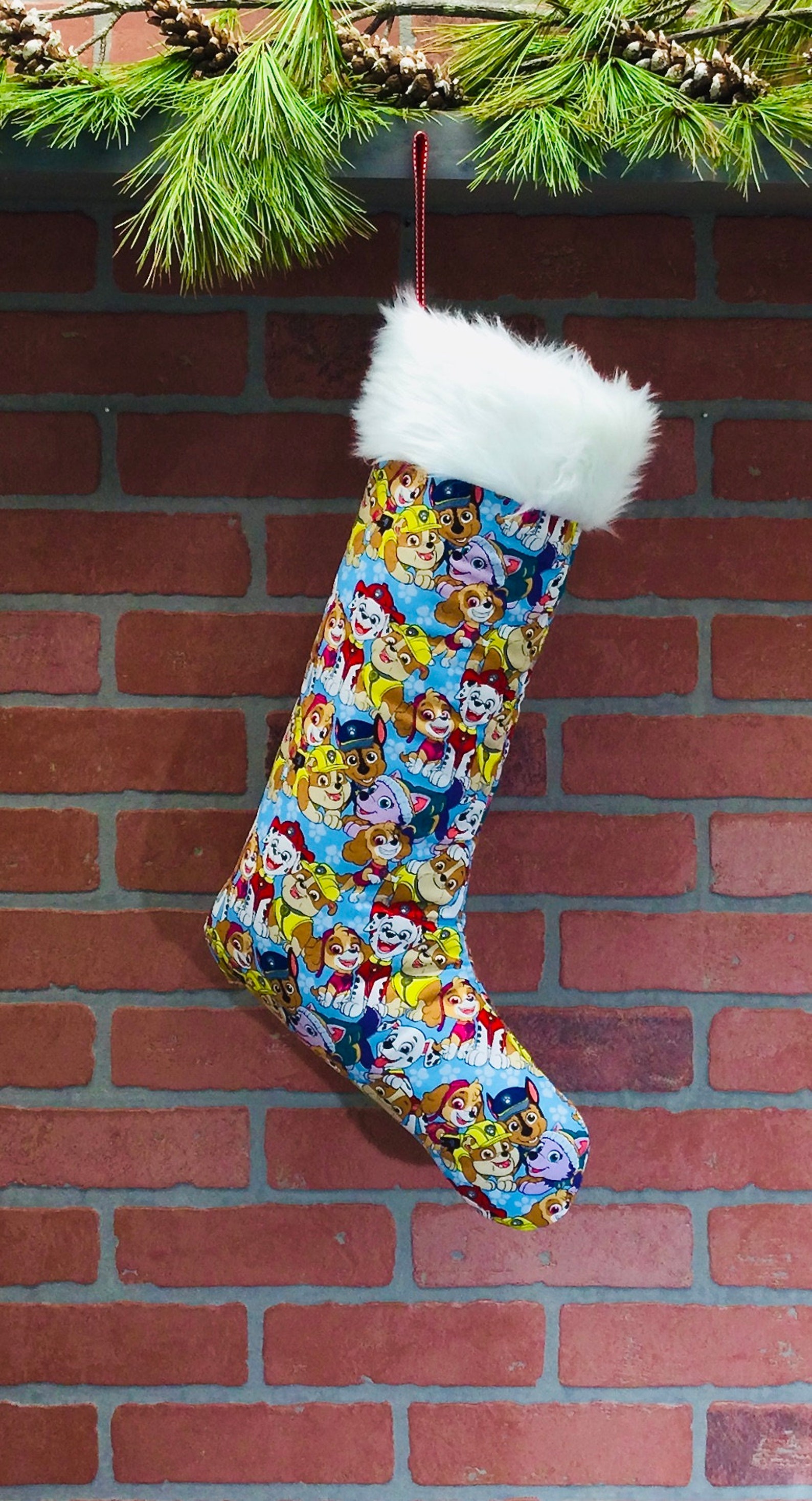 Paw Patrol Christmas Stocking Marshall Rubble Chase Skye | Etsy