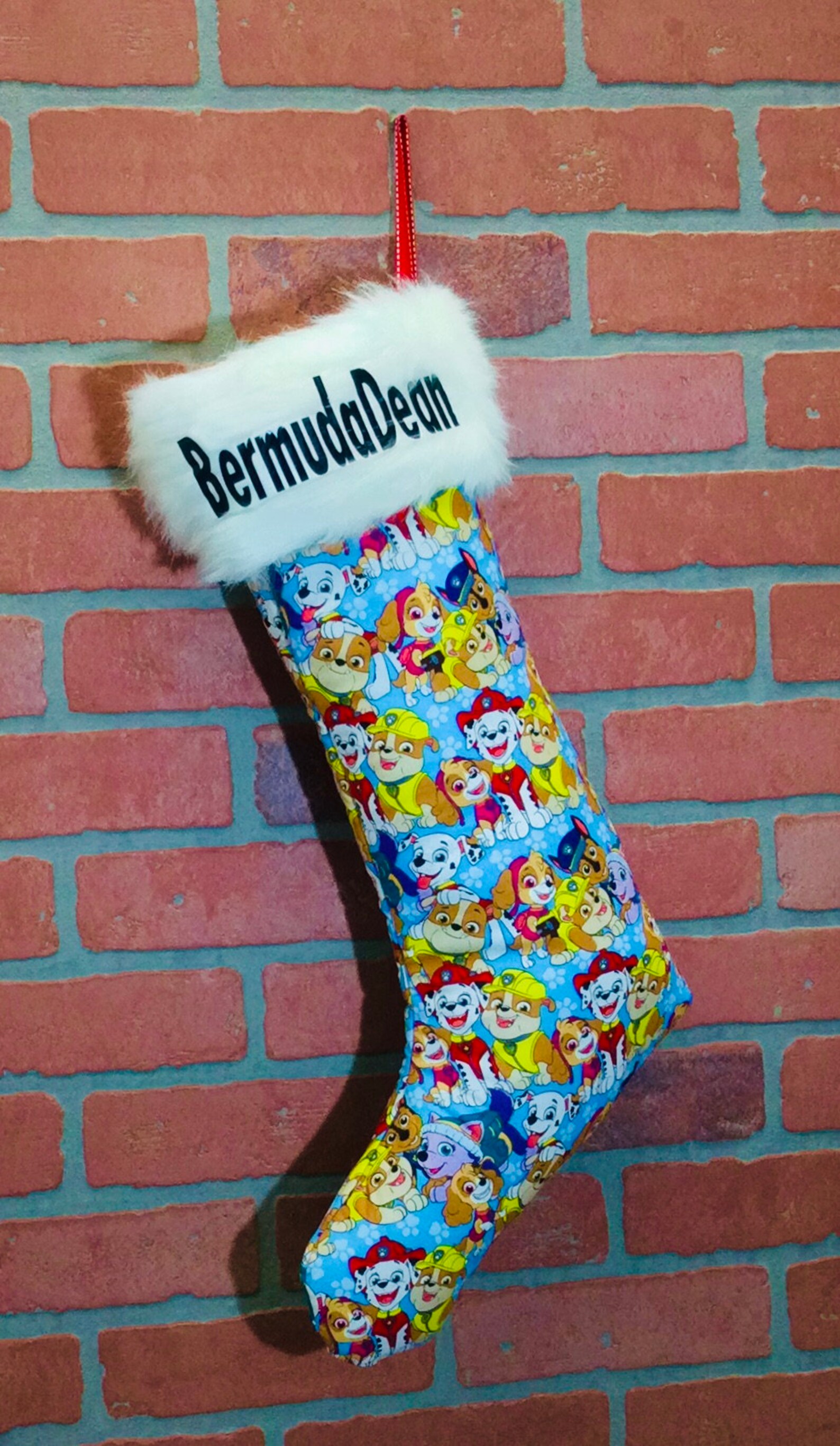 Paw Patrol Christmas Stocking Marshall Rubble Chase Skye - Etsy