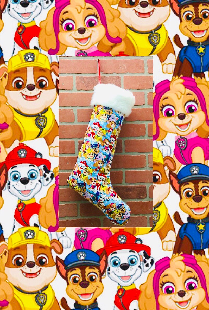 Paw Patrol Christmas Stocking Marshall Rubble Chase Skye - Etsy