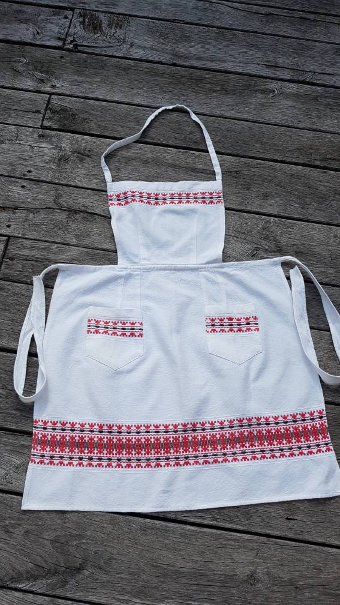 Vintage Women Apron Folk Linen Handwoven Aprons Kitchen - Etsy