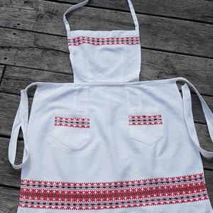 Vintage Women Apron, Folk Linen Handwoven Aprons, Kitchen Apron ...