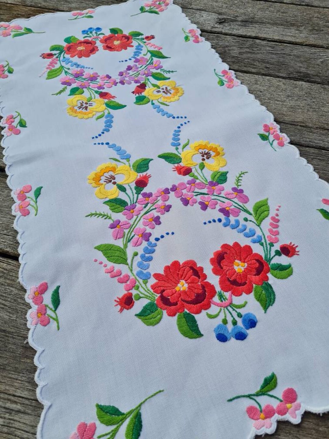 Hungarian Vintage Traditional Table Runner Hand Made - Etsy
