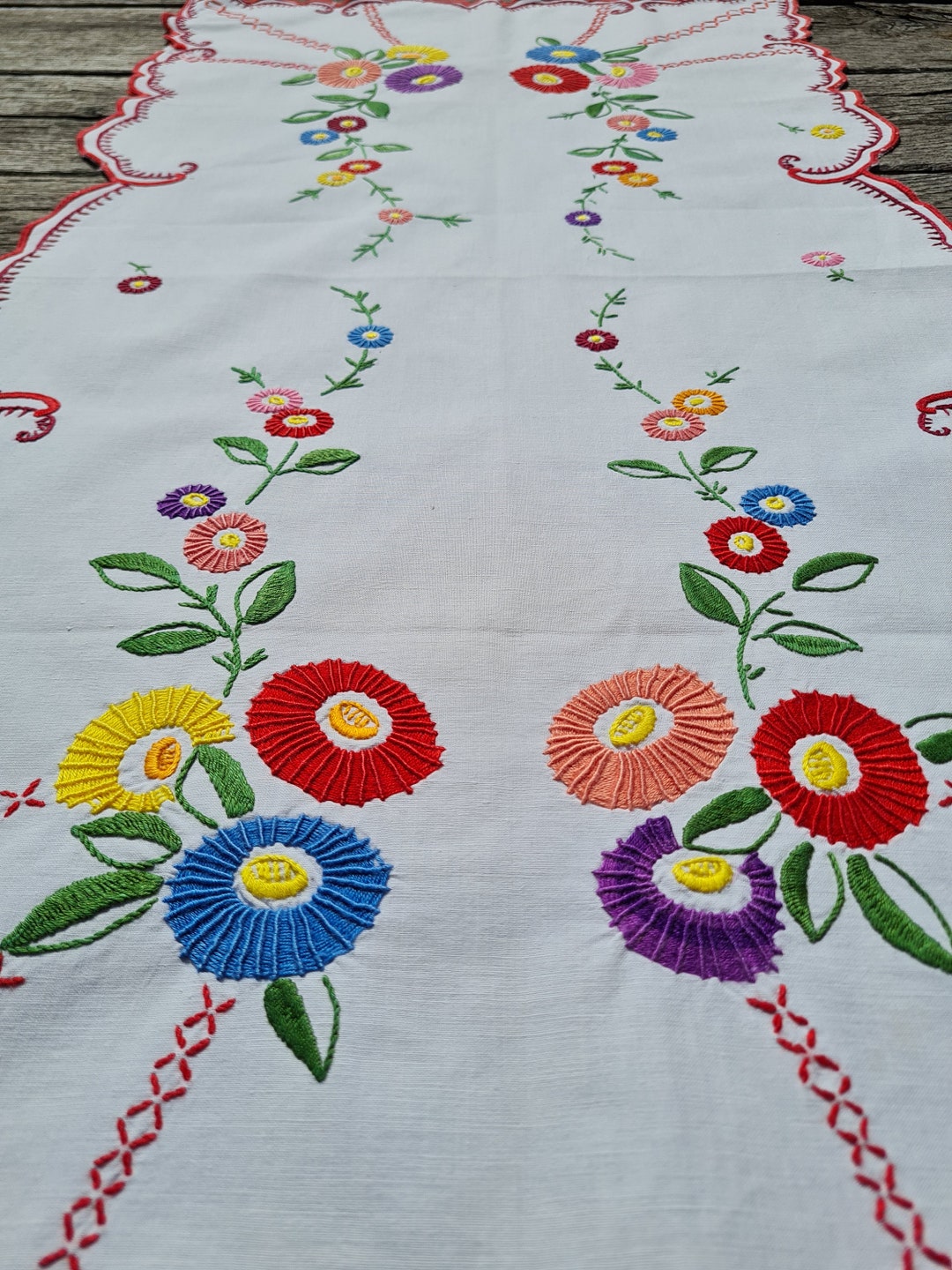 Set of 6 Pieces Vintage Traditional Table Runner , Hand Made ...