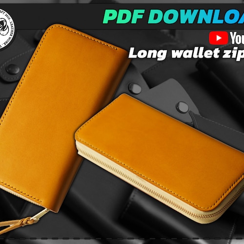 Leather Long Wallet Digital PDF Pattern by Dark Label Leather - Etsy
