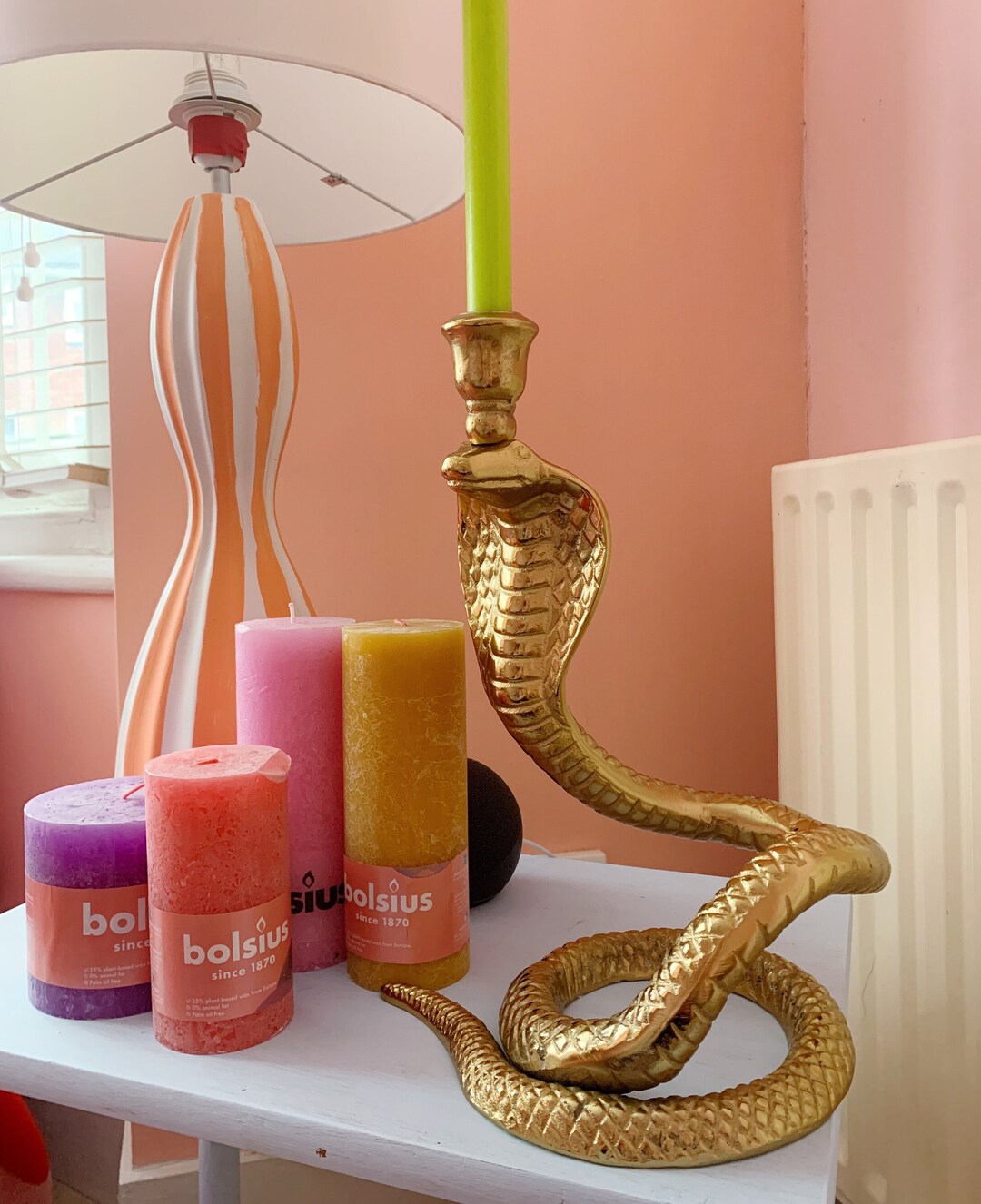 Large Gold Snake Candle Holder heavy - Etsy