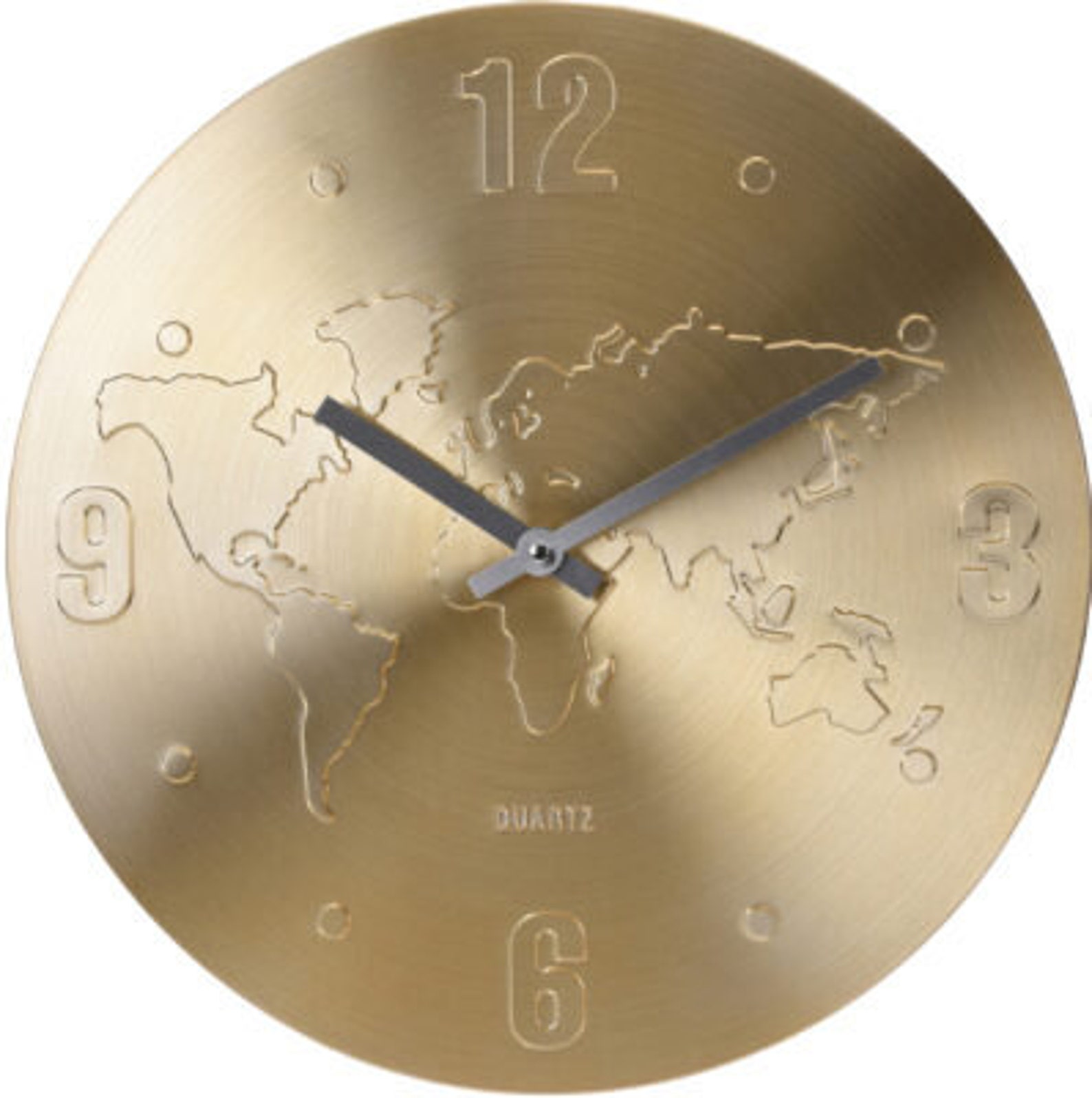 Metallic Embossed World Map / Earth Wall Clock - Etsy UK