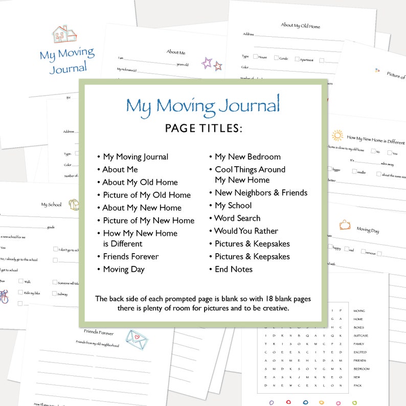 Moving Kids Journal | Moving Gift for Kids | Moving Activity for Kids ...