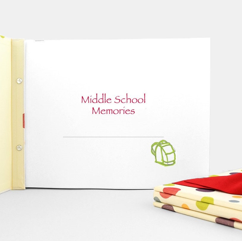 Middle School Memory Book School Album & Journal Personalized Childhood ...