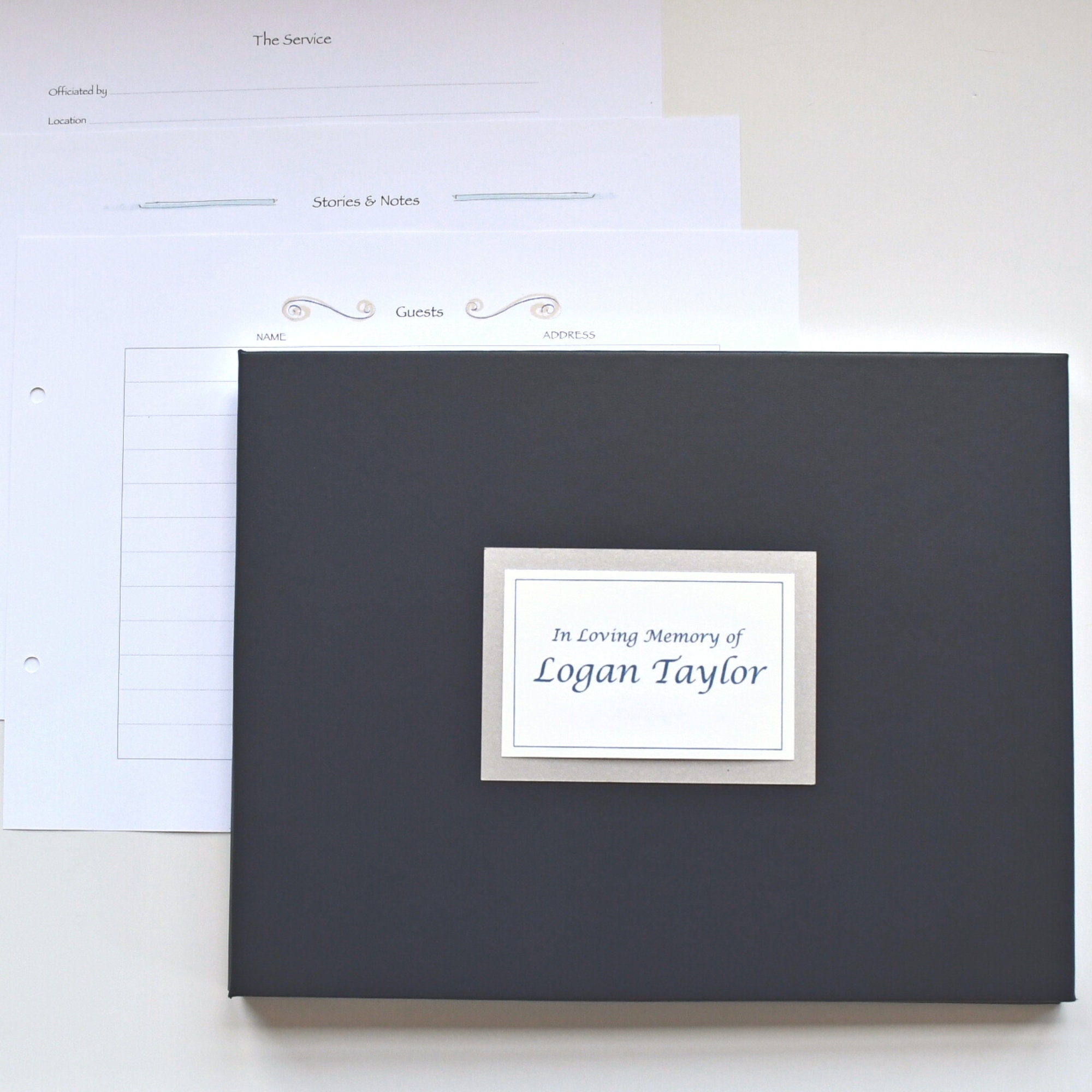 Memorial Guest Book | Funeral Guest Book | Personalized Tribute Book - Etsy