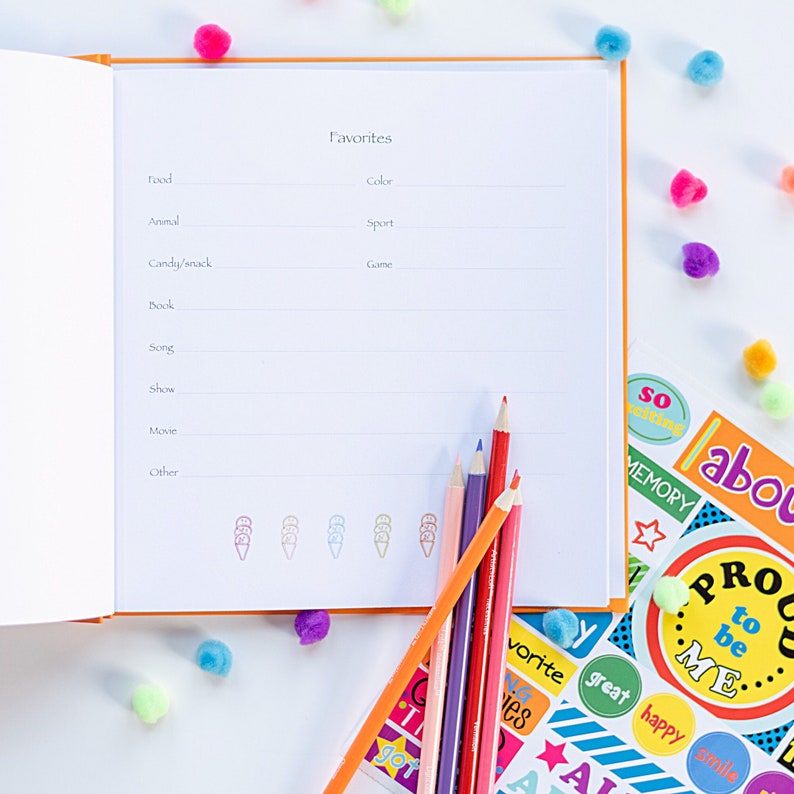 All About Me Prompted Kids Journal | Interview Questions for Kids ...