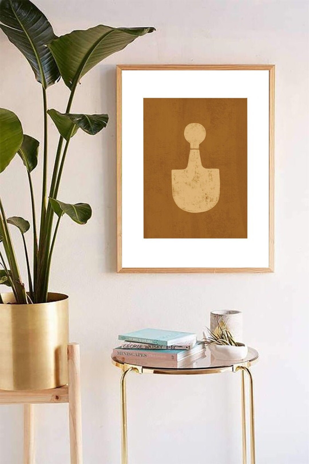 Ancient Sumerian UR Figure Art Print- Copper / Abstract Portrait Print ...