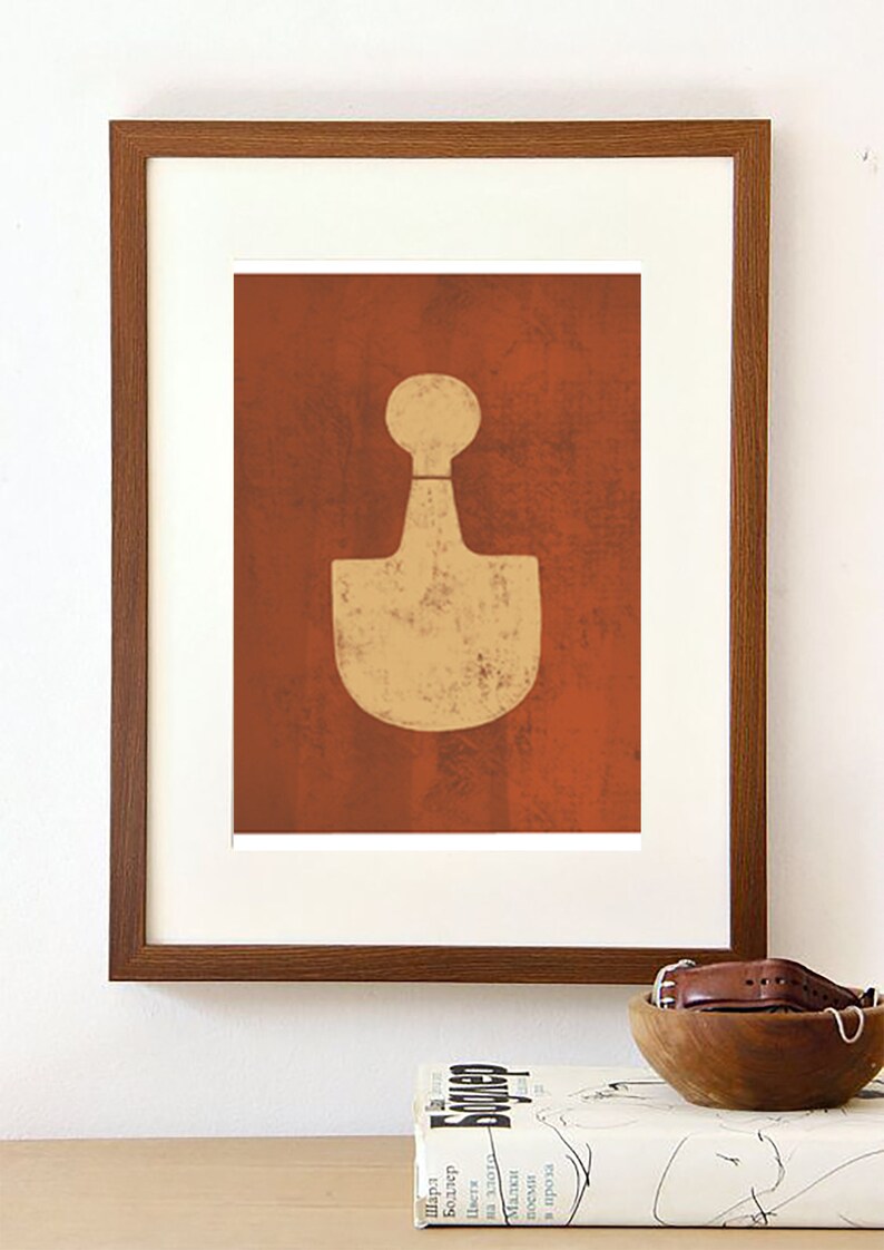 Ancient Sumerian UR Figure Art Print Terracotta / Abstract | Etsy