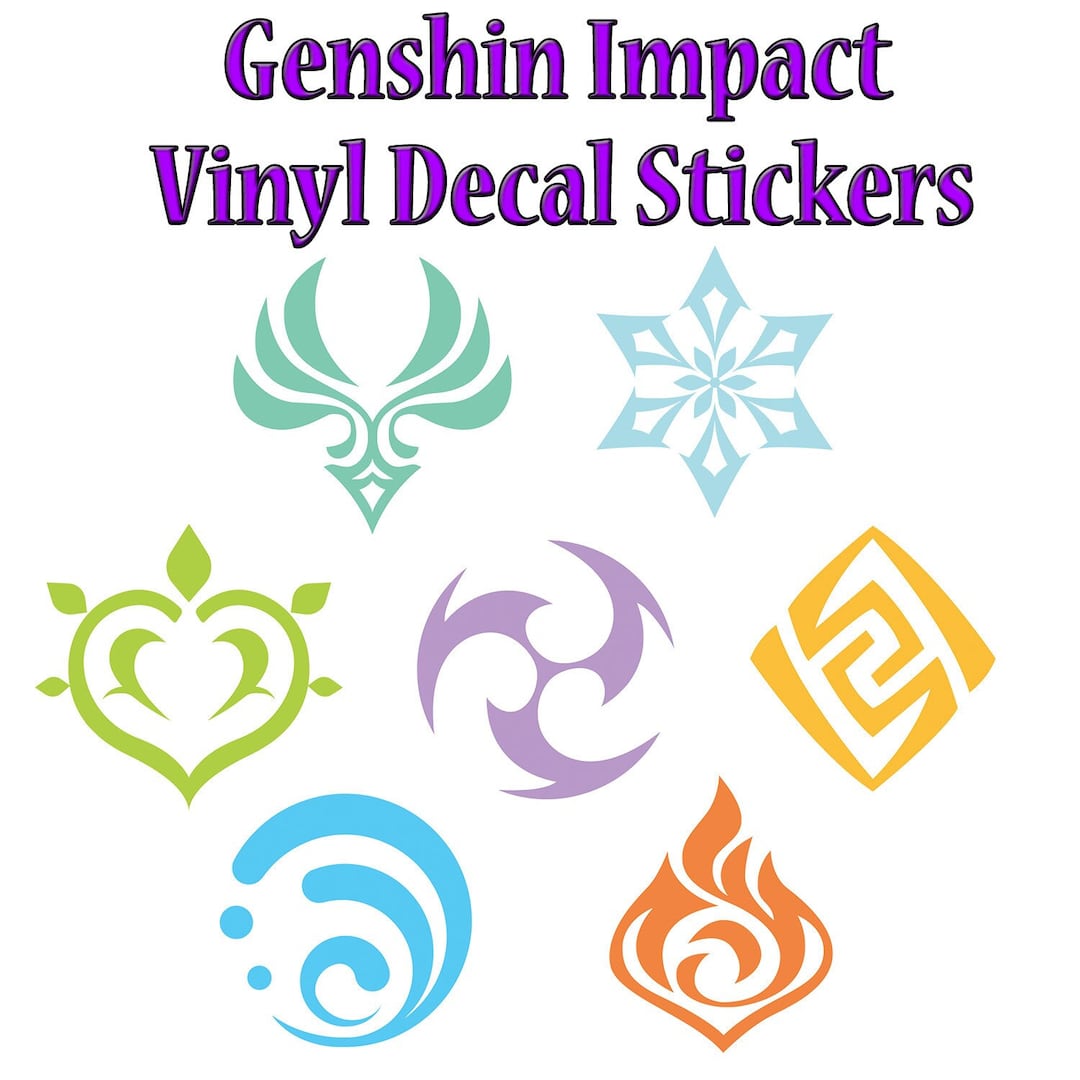 Genshin Impact Element Vinyl Decal Stickers for Cars and Laptops - Etsy