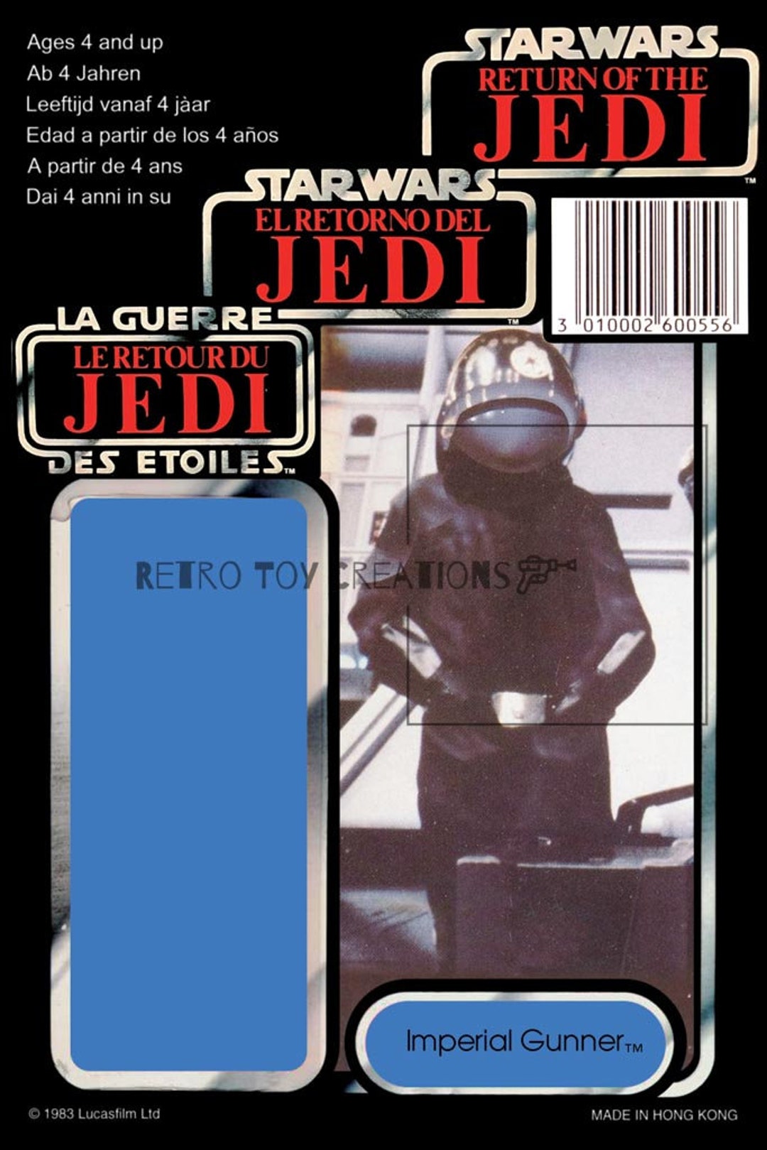 Imperial Gunner TRI-LOGO Vintage Star Wars Reproduction Cardback - Etsy