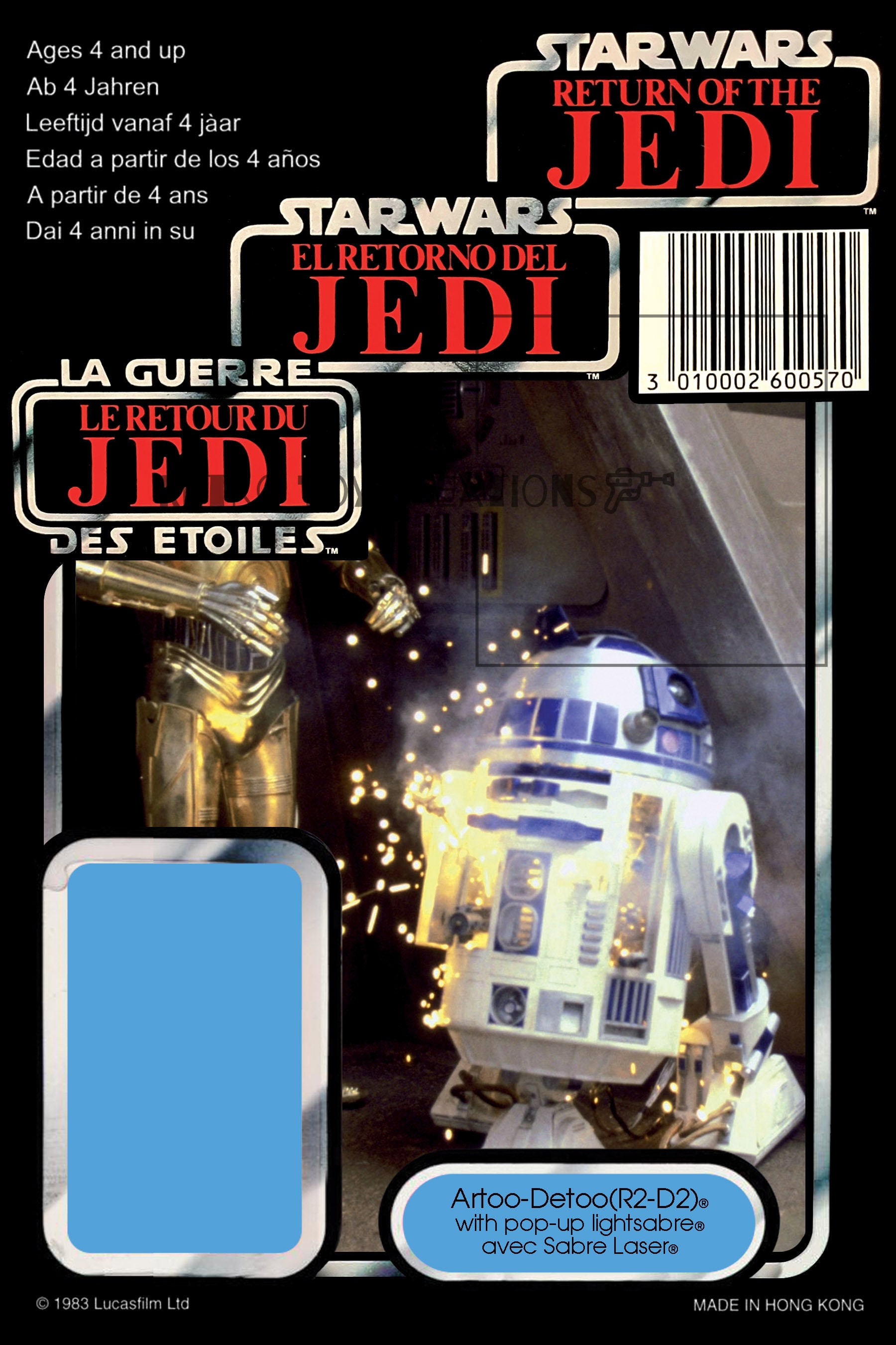 R2-D2 With Pop-up Saber TRI-LOGO Vintage Star Wars Reproduction ...