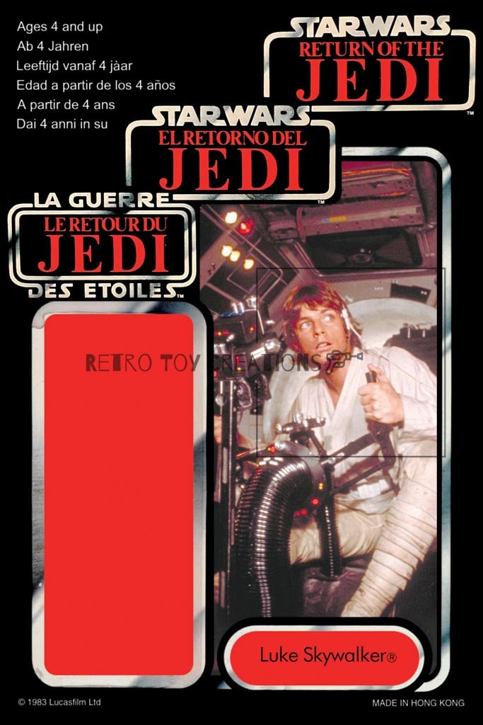 Luke Skywalker TRI-LOGO Vintage Star Wars Reproduction Cardback - Etsy