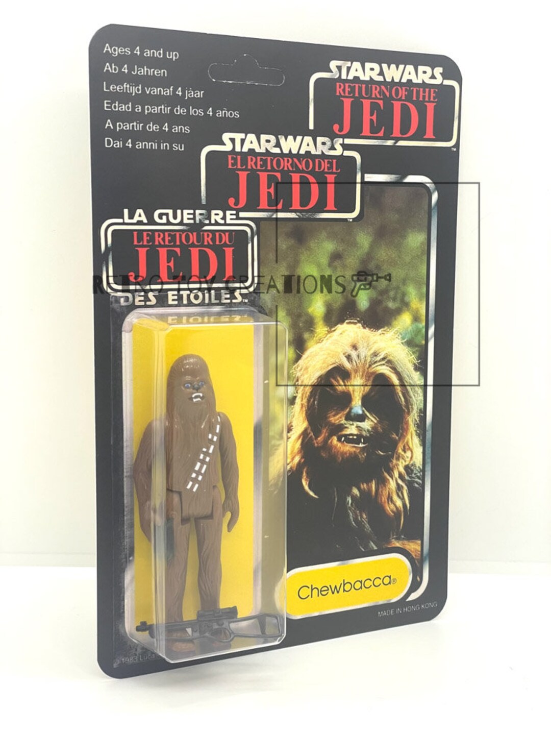 Star Wars Retro Collection CHEWBACCA Figure With Tri-logo Reproduction ...