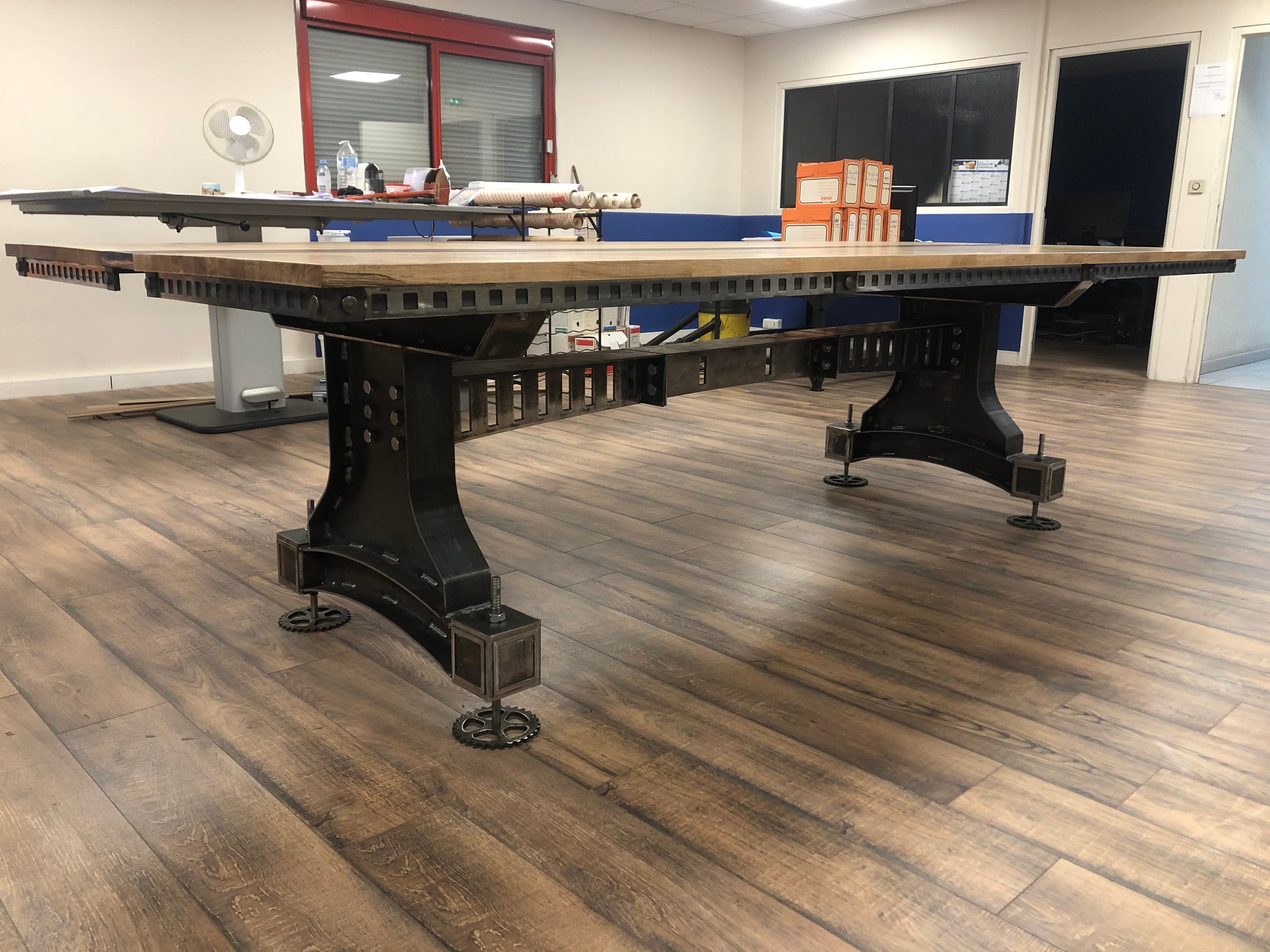Large Industrial Table Made in Normandy - Etsy