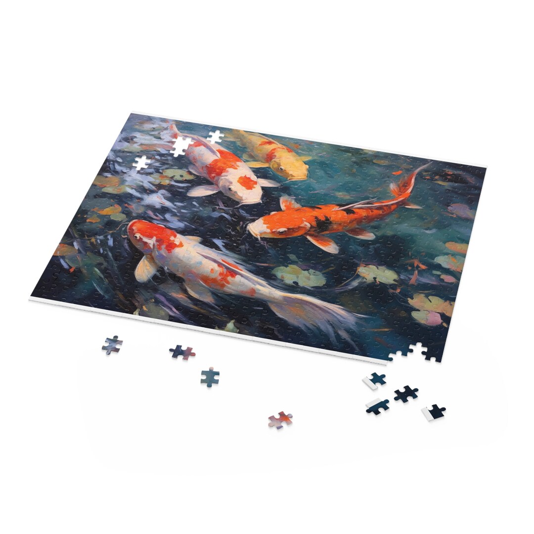 Koi Pond Puzzle 120, 252, 500-pcs, Family Friendly Puzzle, Family Night ...