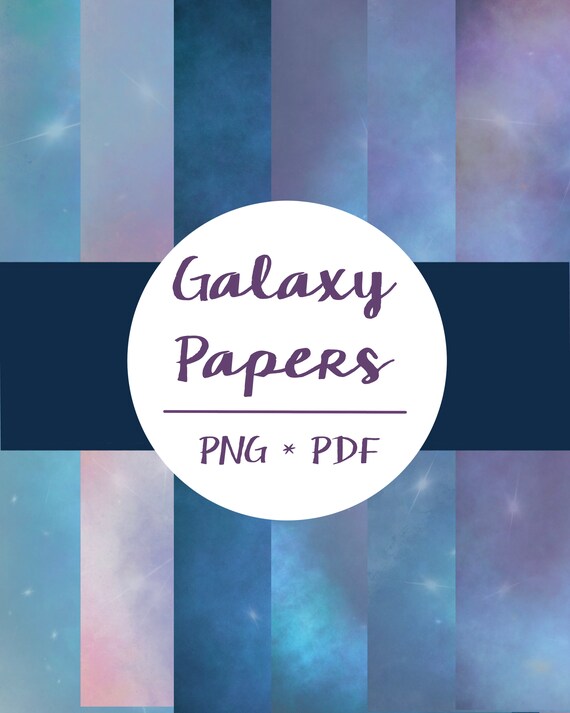 Galaxy Papers Set of 6 Digital Papers PNG and PDF | Etsy