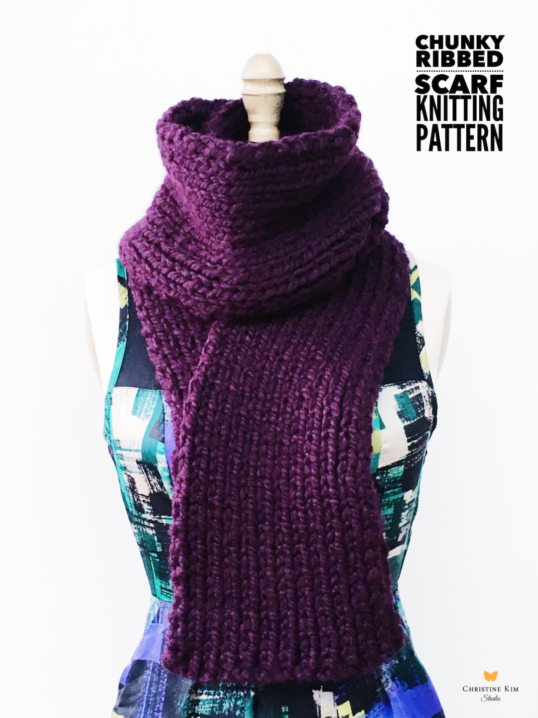 KNITTING PATTERN: Chunky Ribbed Scarf - Etsy