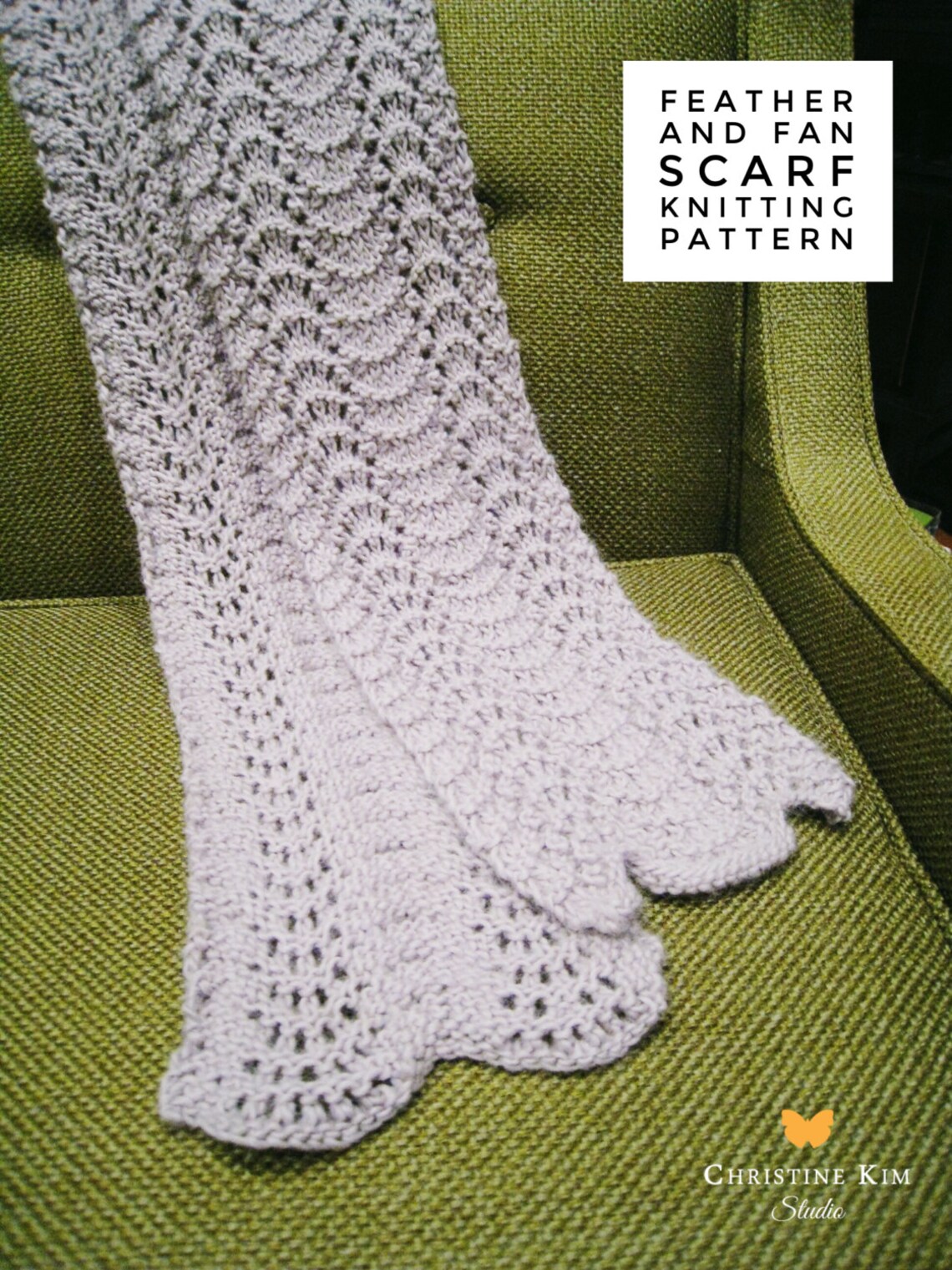 KNITTING PATTERN: Feather & Fan Lace Scarf - Etsy