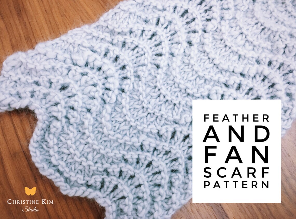 KNITTING PATTERN: Feather & Fan Lace Scarf - Etsy