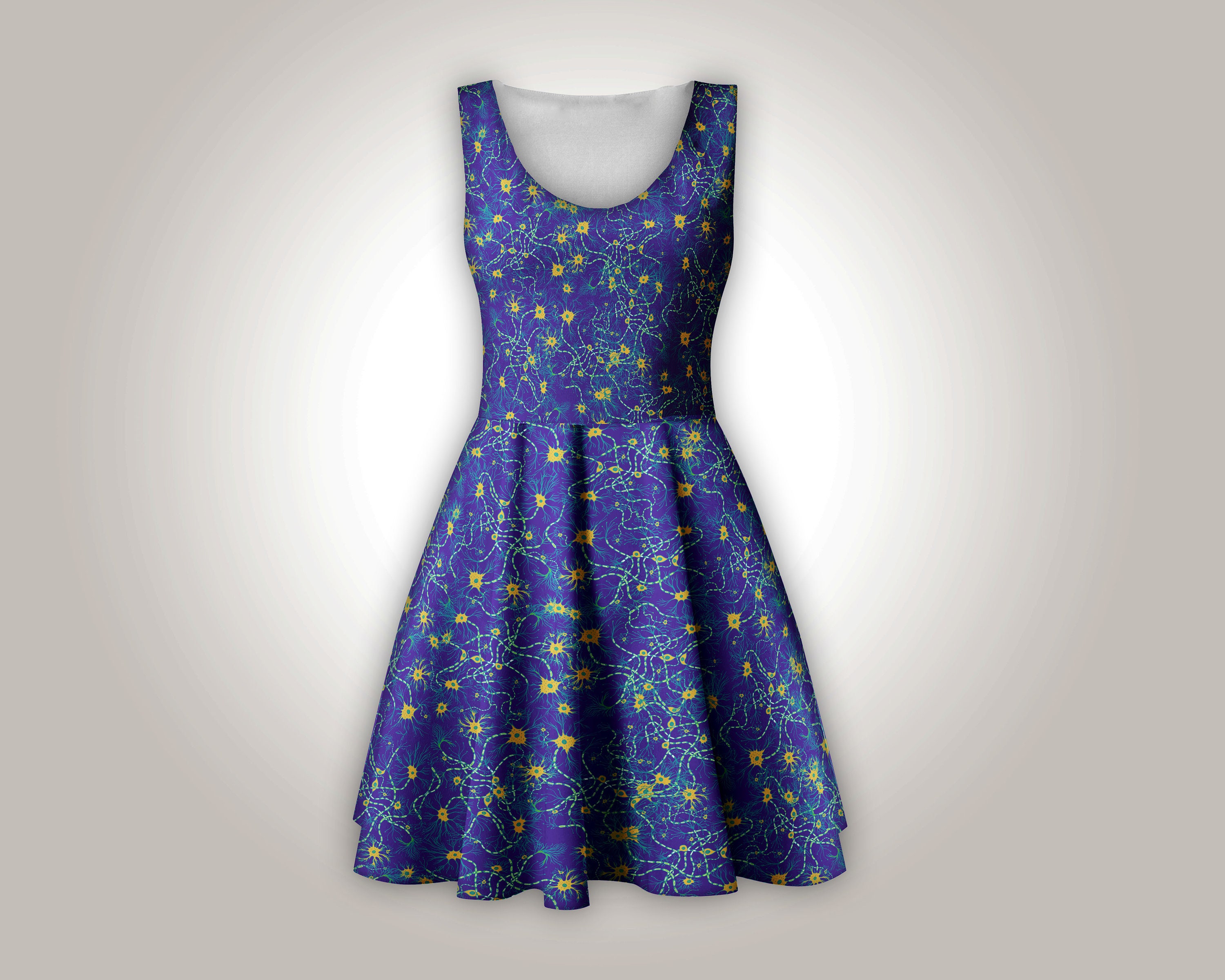 Neurons midi scoop dress science dress | Etsy