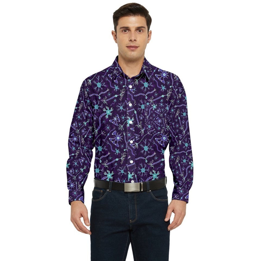 Bespoke Science Pattern Men's Long Sleeve Collar Shirt - Etsy